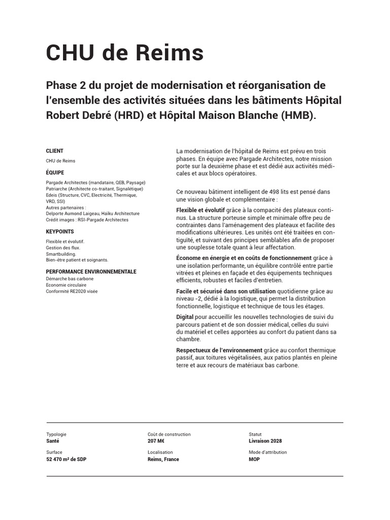 3407 Nouvel Hopital Chu Reims 51 Pages FR | PDF