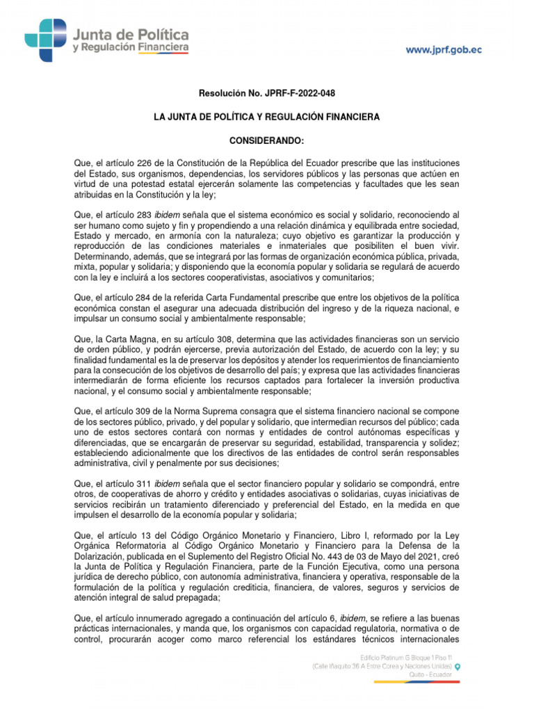JPRF F 2022 048 | PDF | Cooperativa | Sistema financiero JPRF F 2022 048 | PDF | Cooperativa | Sistema financiero