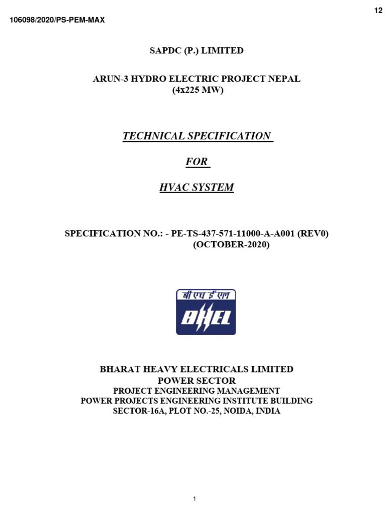 Technicalspecification 1607511427 | PDF | Specification (Technical Standard) | Duct (Flow)