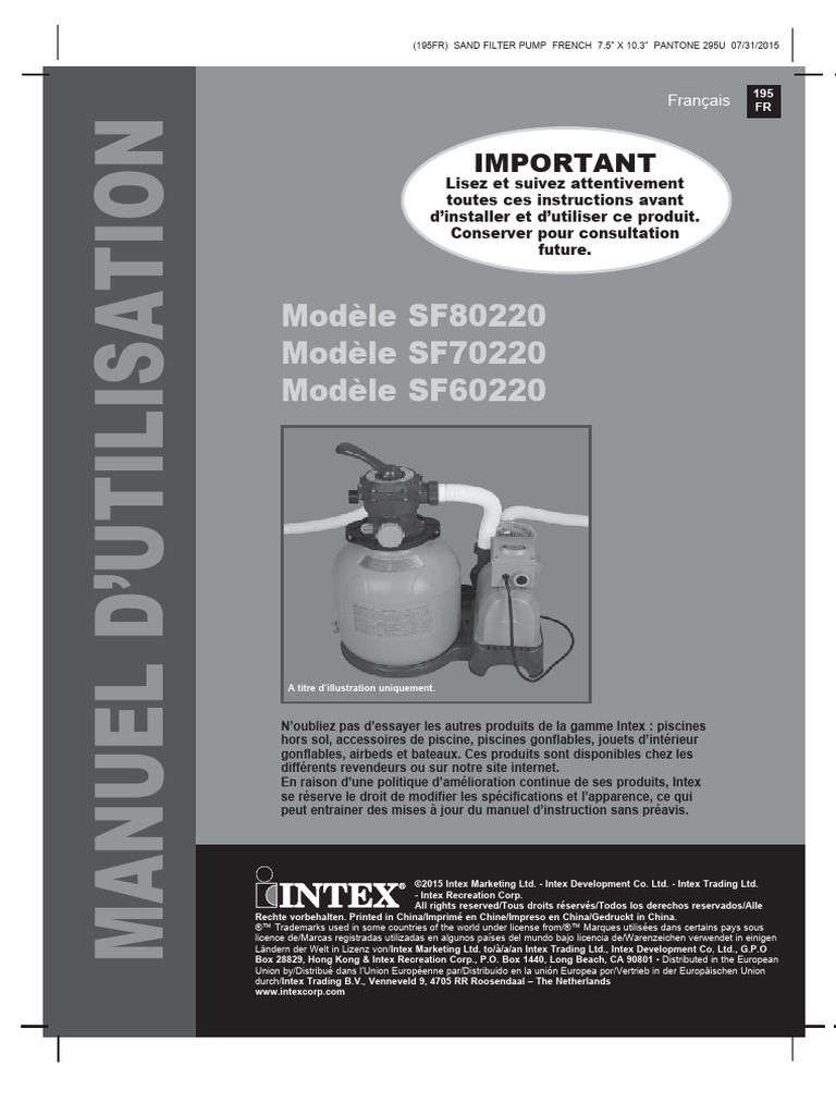 SAND FILTER PUMP Intex | PDF