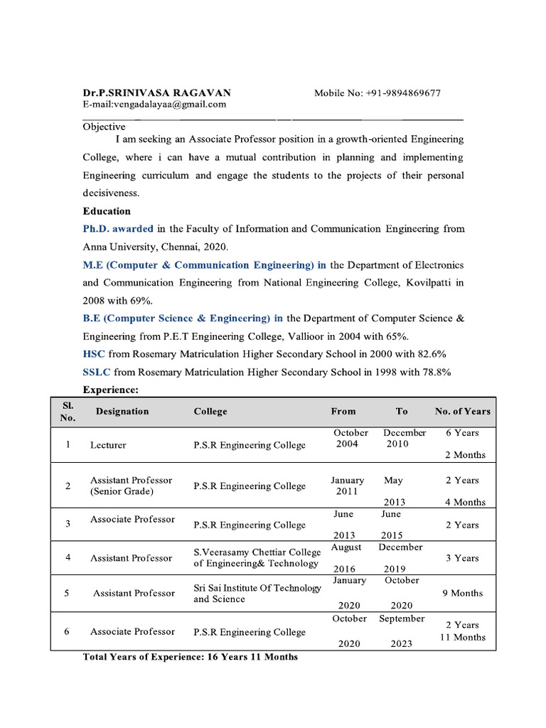 1695440099894_Dr.P.srinivasa Ragavan Resume | PDF