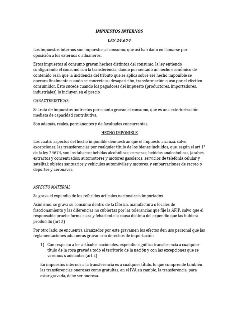 Impuestos Internos | PDF