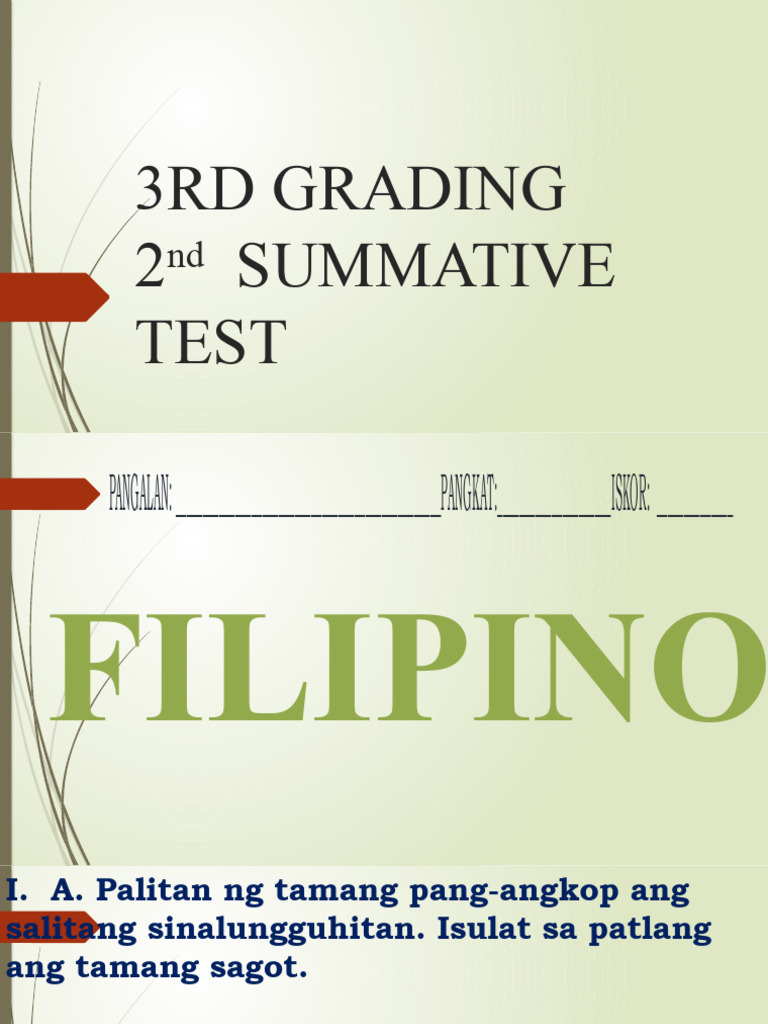 3RD Grading Summative Test 2 | PDF