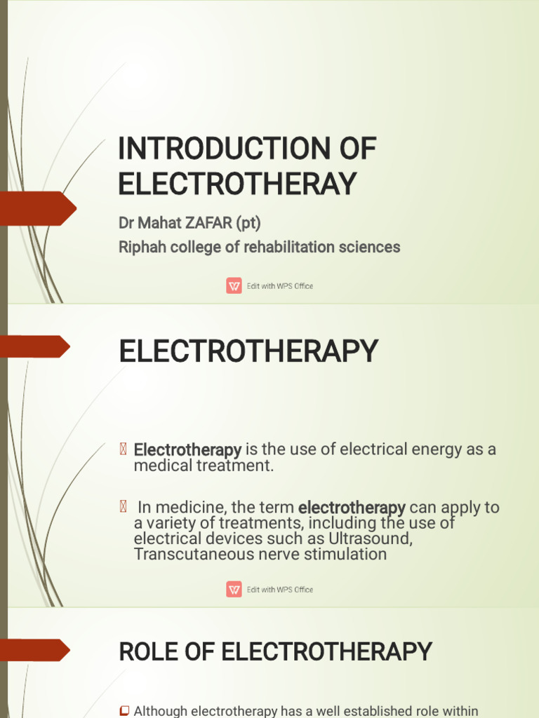 Introduction to Electrotherapy Modalities | PDF | Amplitude | Physical ...