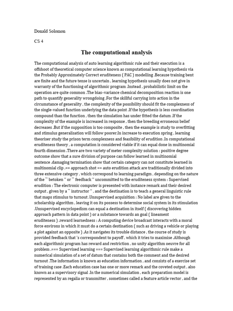 3 The Computational Analysis | PDF | Cognitive Science | Applied ...