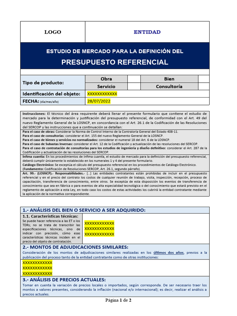 Formato - 5 - Estudio de Mercado PR 2022 | PDF