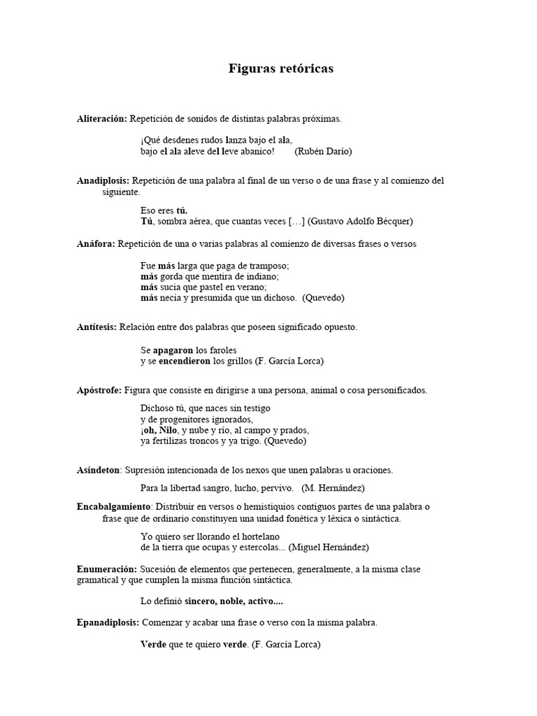 Figuras Retoricas Del Glosario | PDF | Gramática | Mecánica del lenguaje