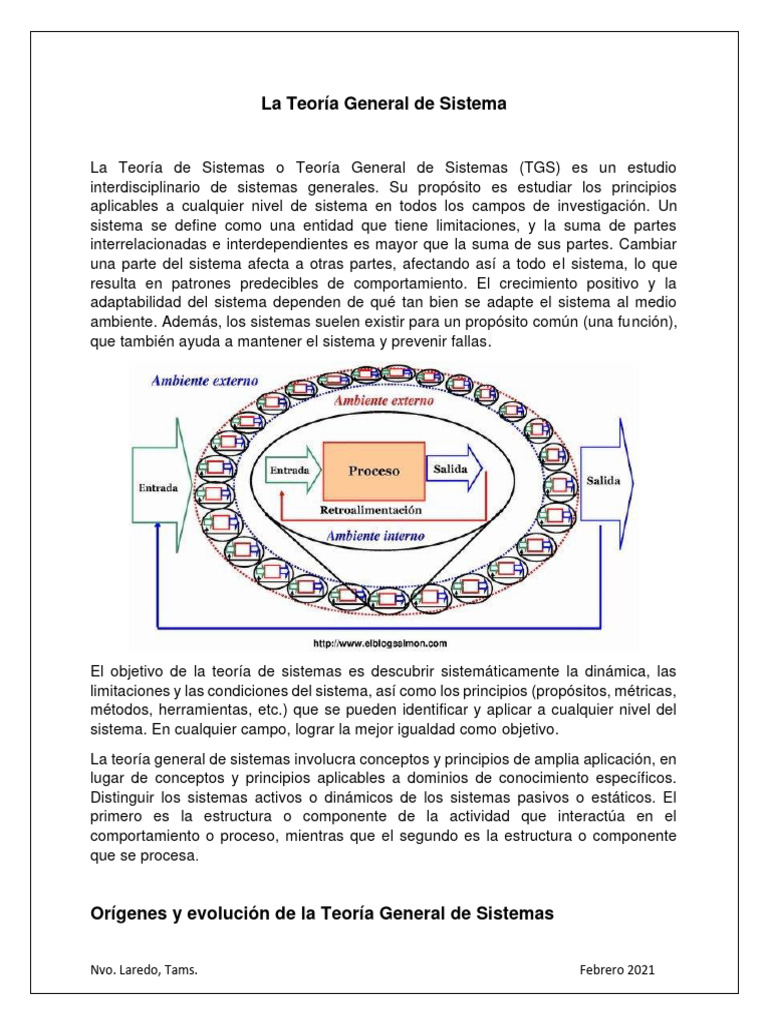 Teoria General de Sistemas | PDF | Teoría de sistemas | Science