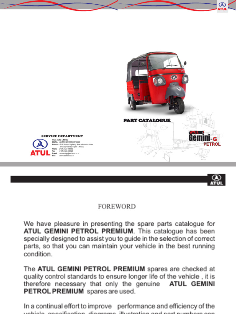 ATUL - Gemini Petrol Premium Part Catalouge Indgns | PDF | Screw ...