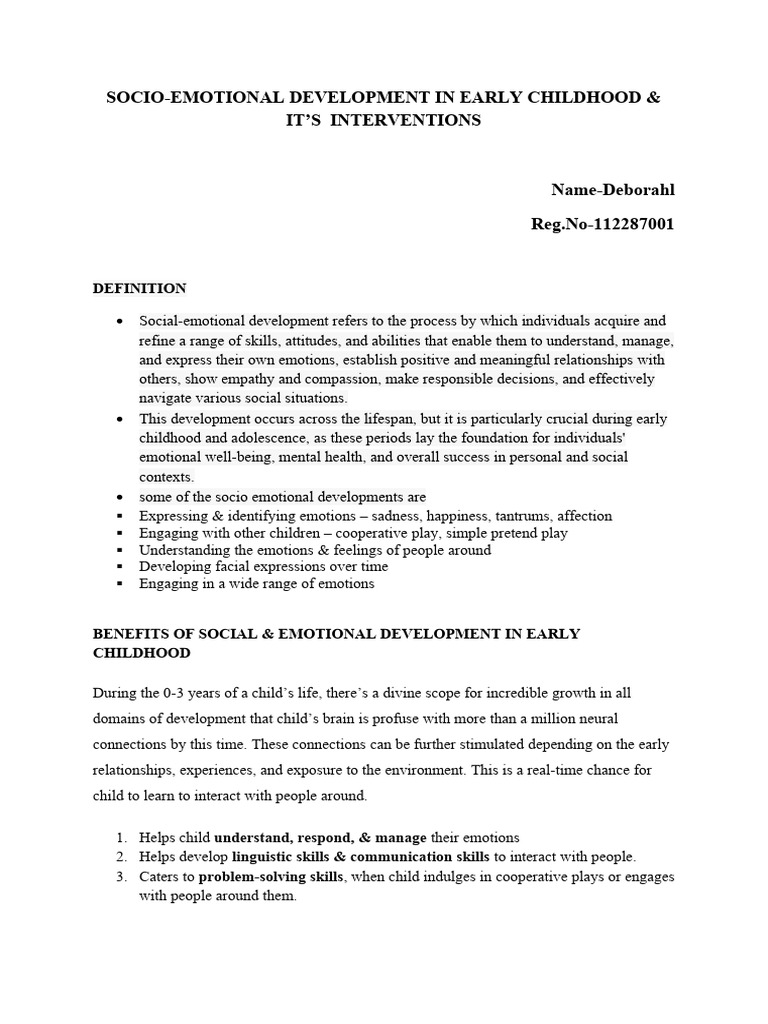 Social &emotional Development | PDF | Empathy | Emotions