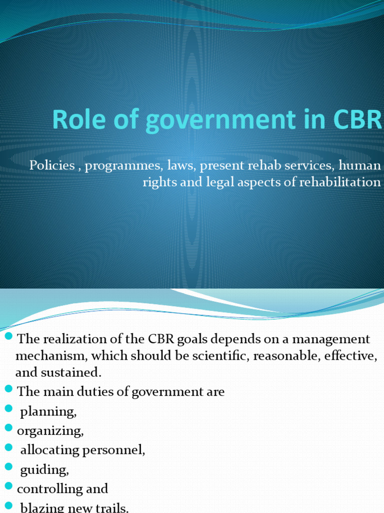 Government's Role in CBR Programs | PDF | Disability | Human Rights