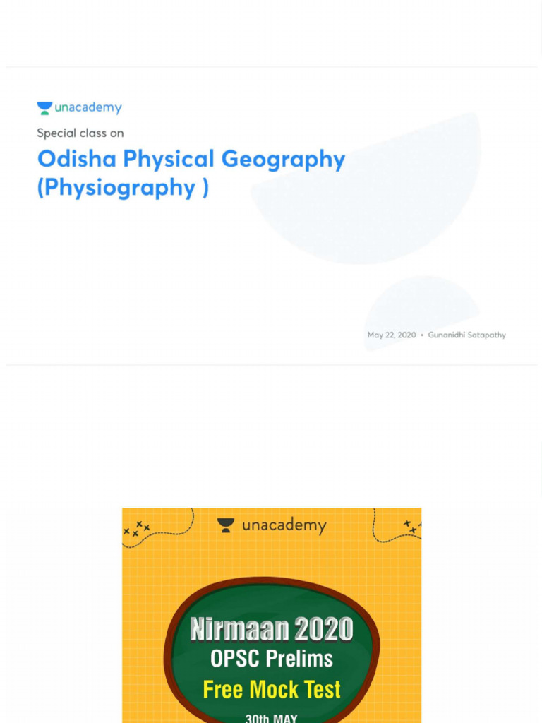 Odisha Physical Geography Physiography No Anno | PDF