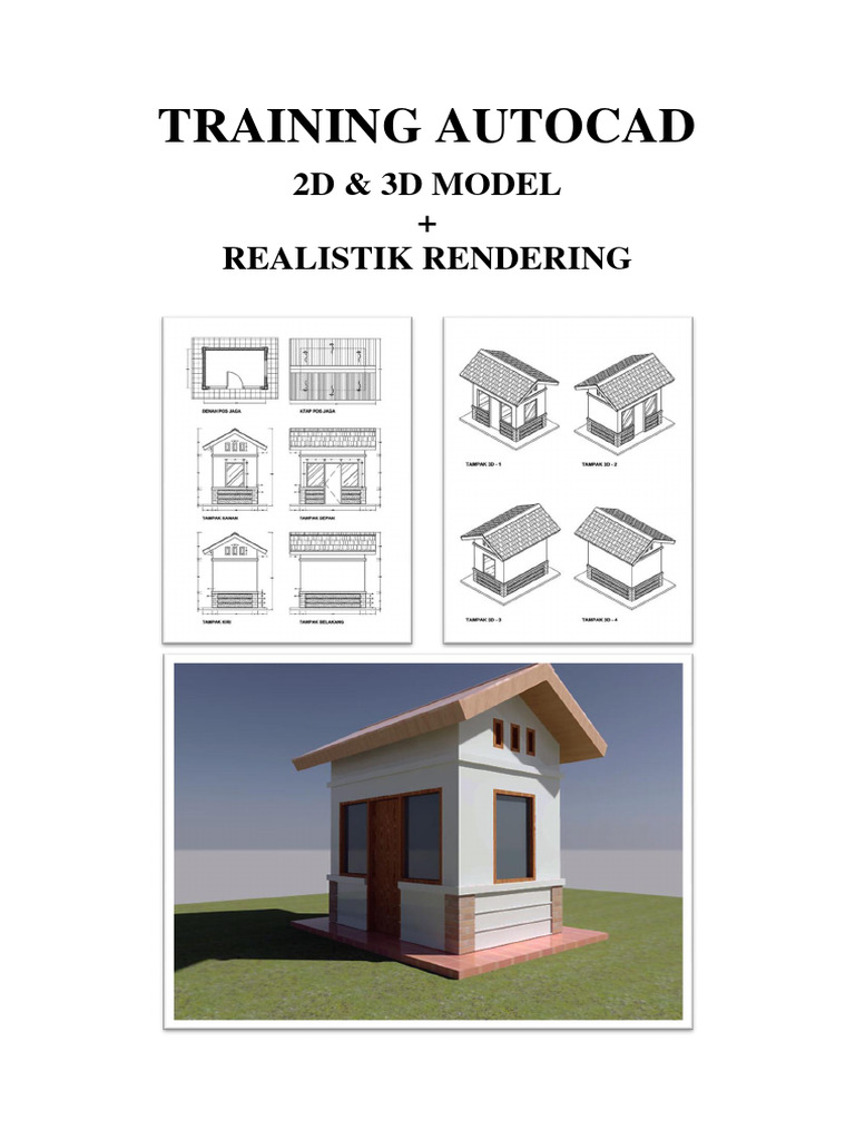 Training Autocad: 2D & 3D Model + Realistik Rendering | PDF