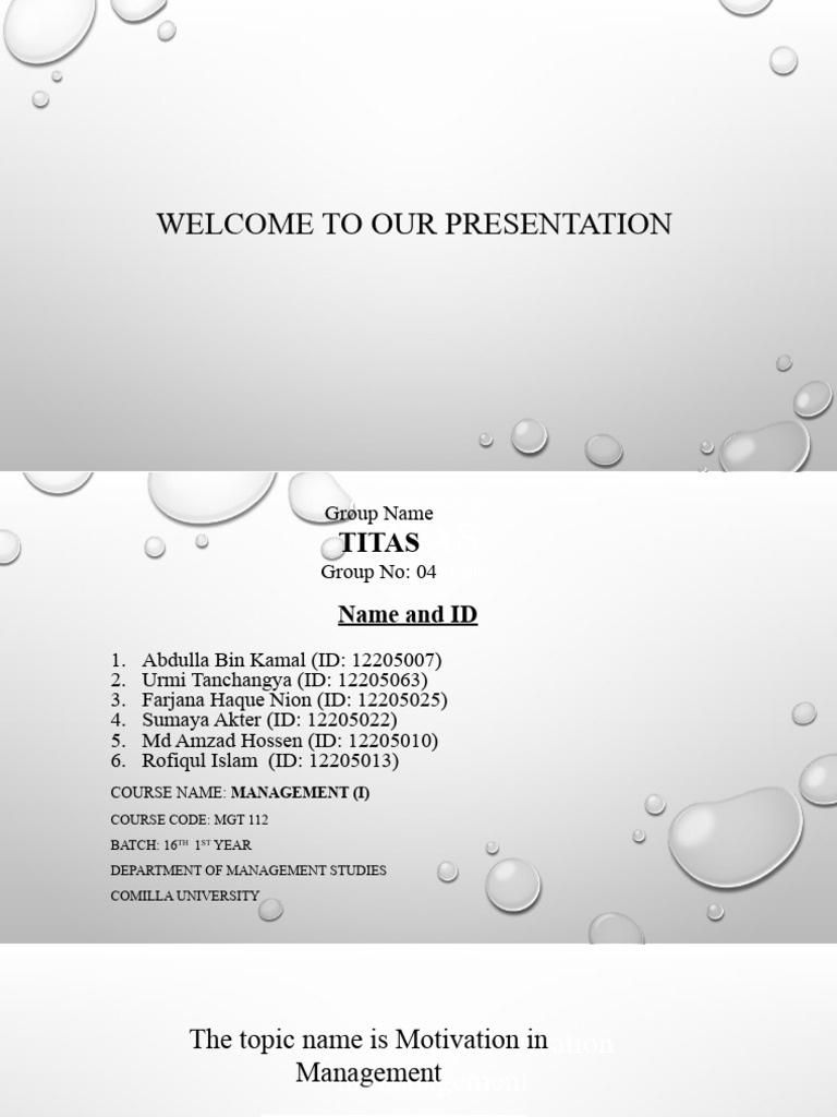 Management (Powerpoint) G4 | PDF | Motivational | Motivation