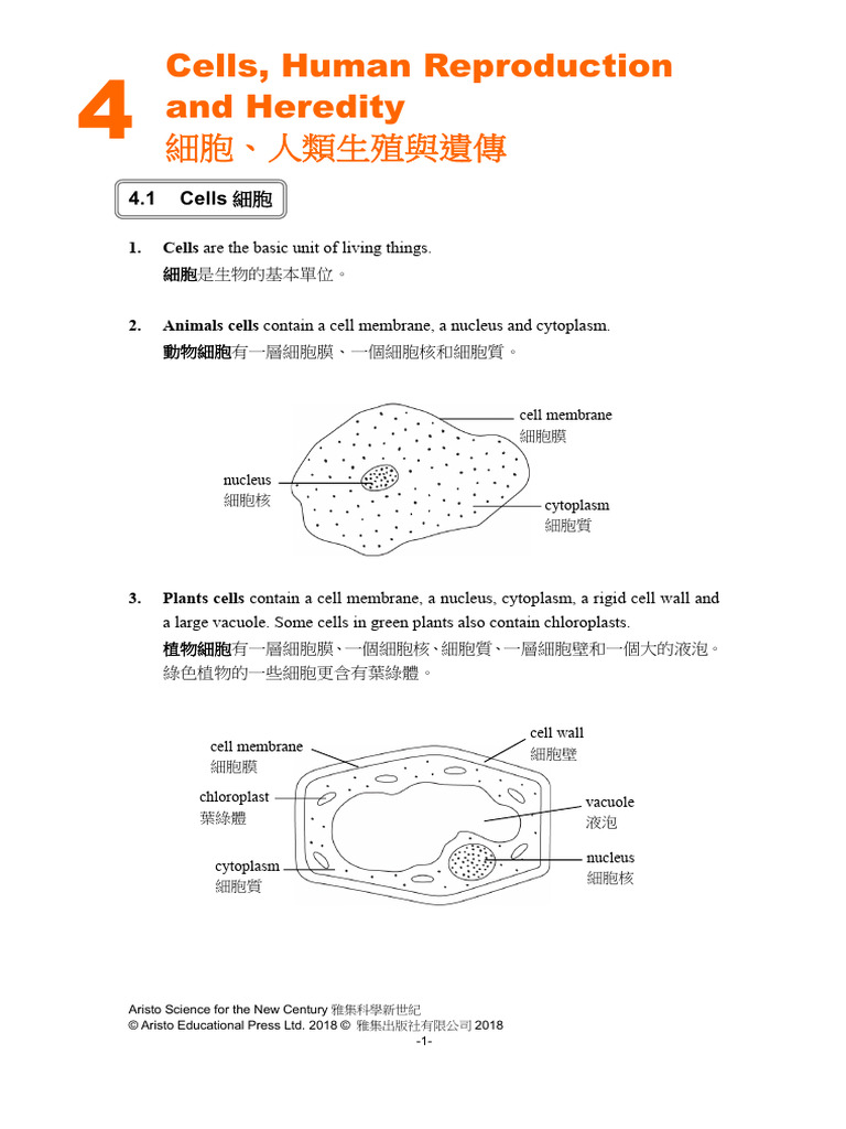 Cells and Human Reproduction Overview | PDF