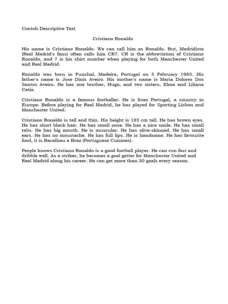 Descriptive Text, Ronaldo | PDF
