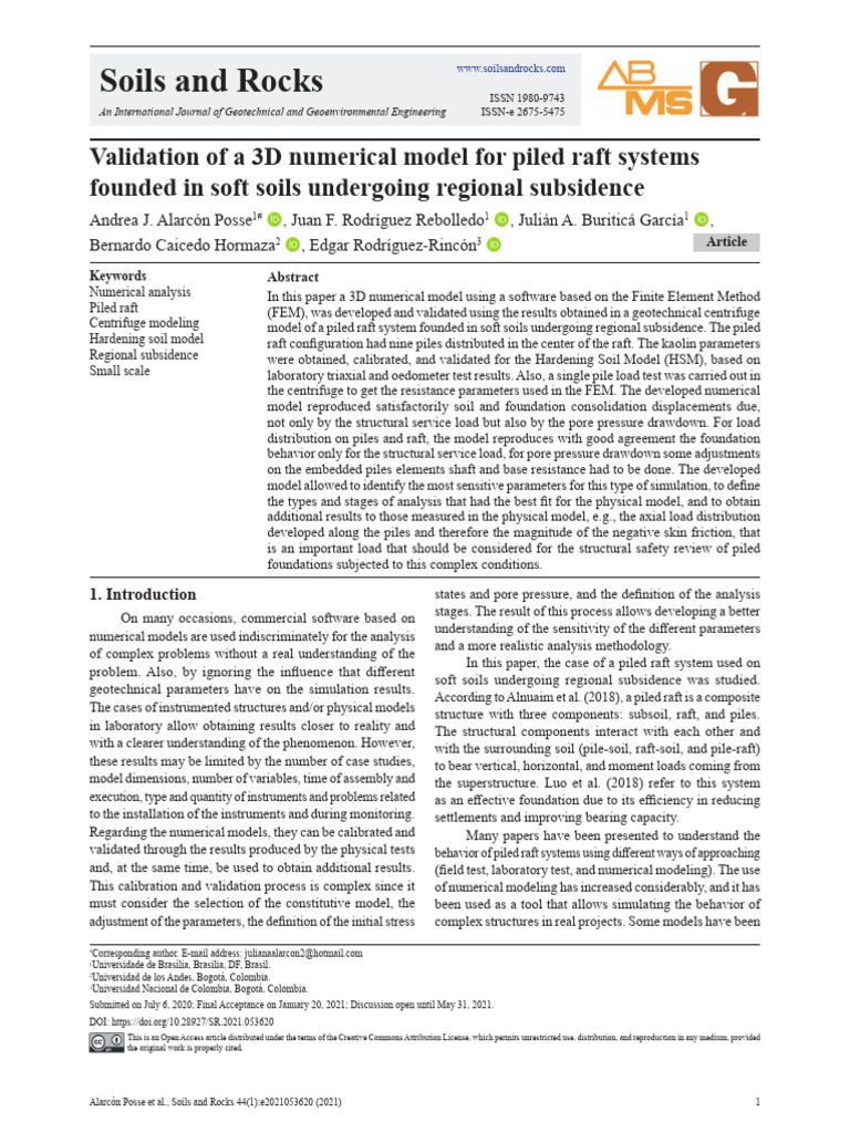 Geotechnical Modeling for Piled Rafts | PDF | Deep Foundation | Geotechnical Engineering