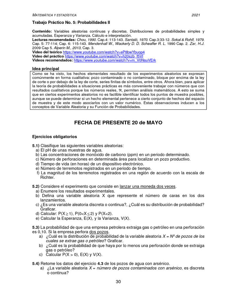 TP5 Probabilidades-II-2021 | PDF | Variable aleatoria | Diferencia