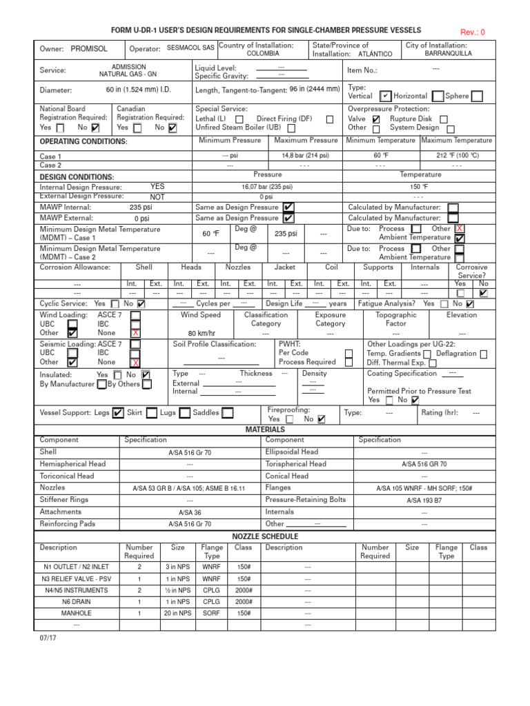 SESMACOL BPVC - Viii-1 - U-Dr-1 ASME Rev 0 | PDF | Mechanical ...