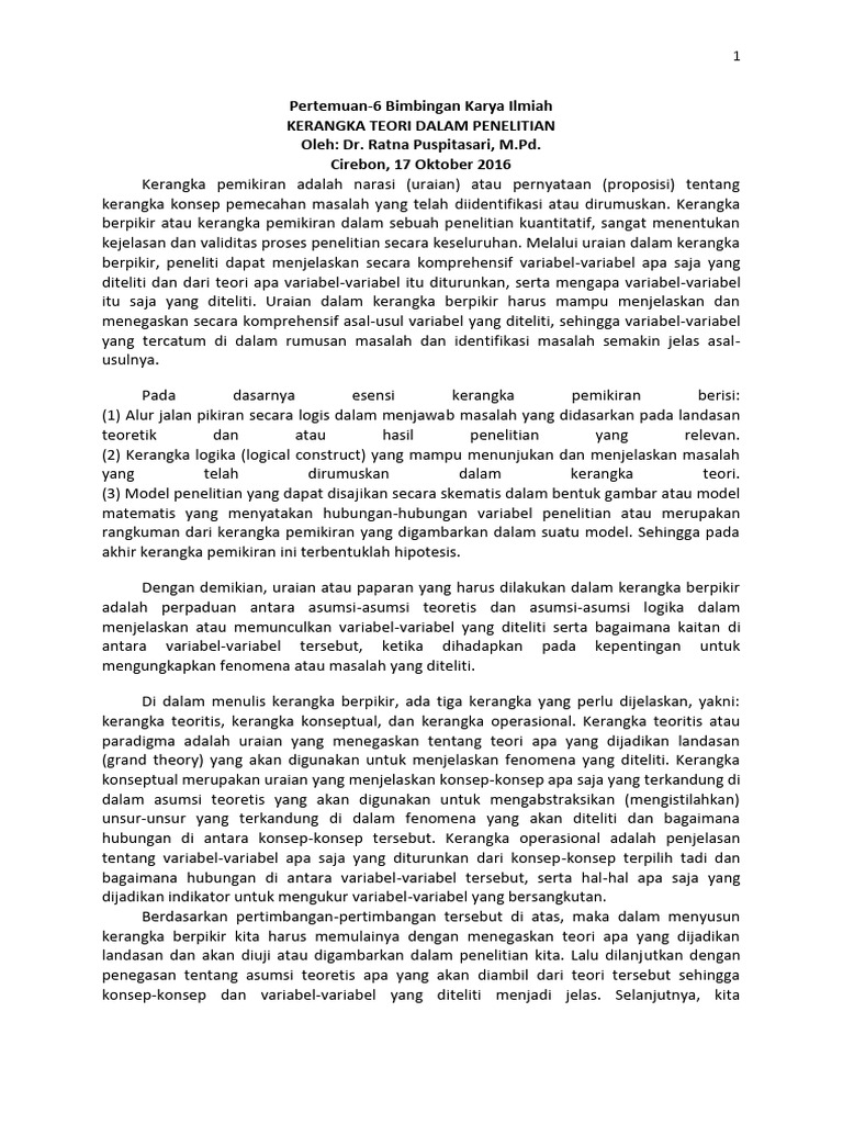 Kerangka Konsep Dan Teori Pdf