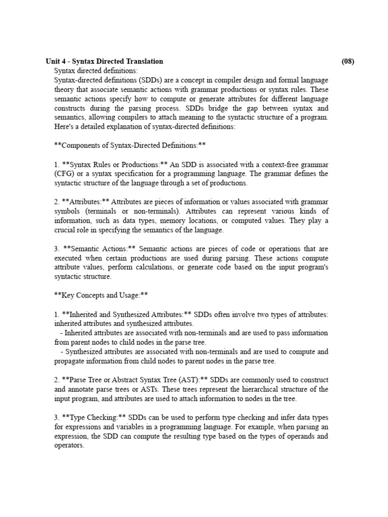 Compiler Construction CHAPTER 4 | PDF