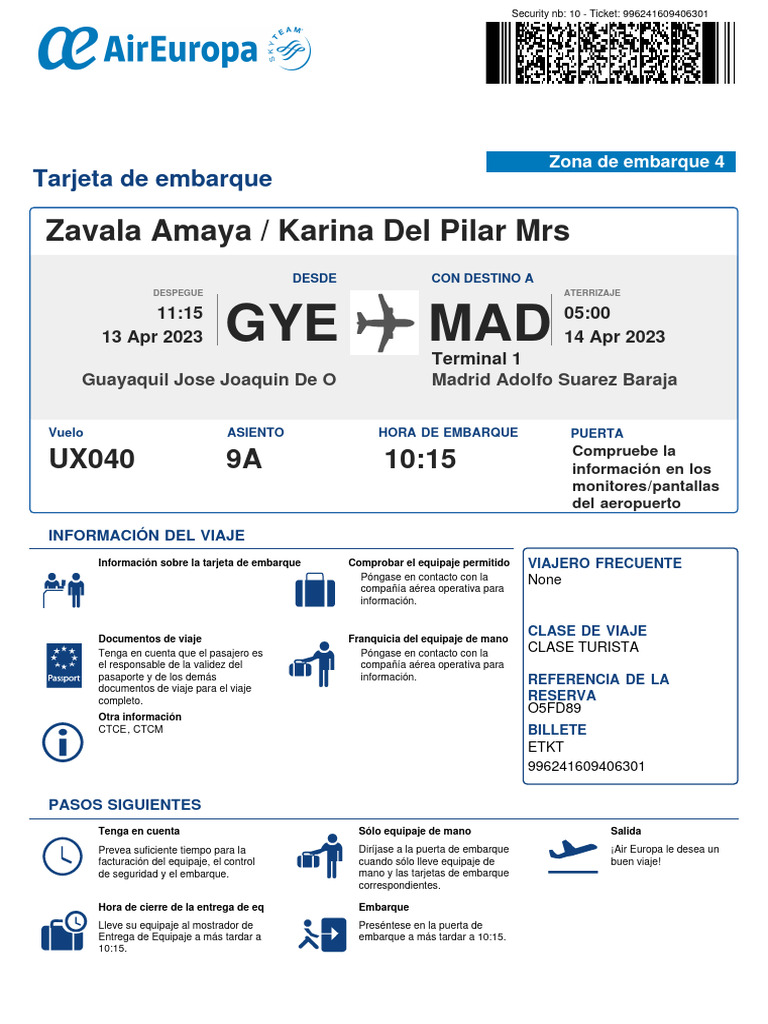 Su Tarjeta de Embarque (1) | PDF | Aeropuerto | Desastres de transporte