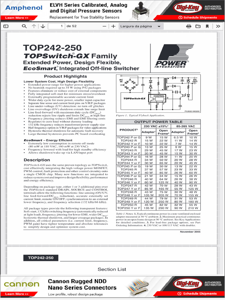 TOP244P Datasheet | PDF
