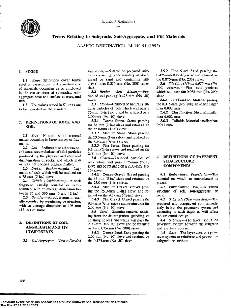 AASHTO M 146 Terms Relating To Subgrade, Soil-Aggregate & Fill ...