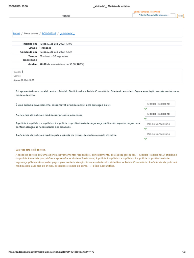 Atividade1 - Revisão Da Tentativa | PDF | Polícia