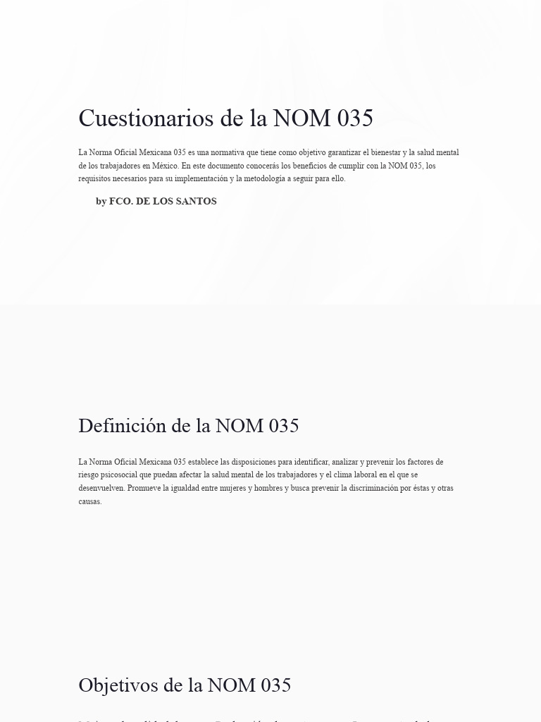 Nom 035 Primera Parte | PDF | Salud mental