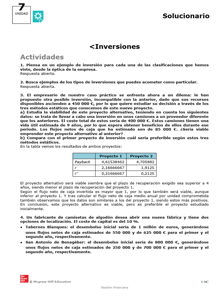 Unidad 7 | Descargar gratis PDF | Tasa interna de retorno | Inversiones