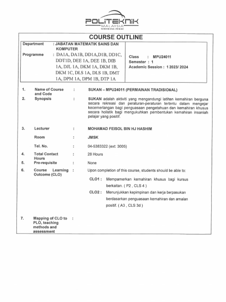 Course Outline | PDF