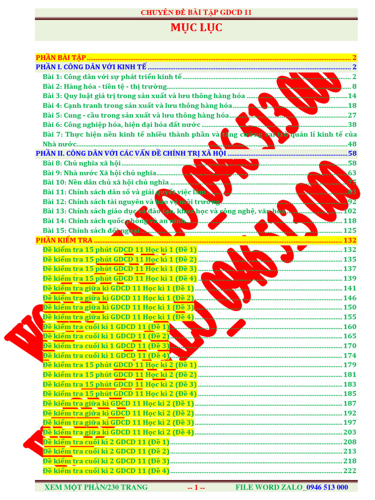 - TRẮC NGHIỆM GDCD 11 | PDF