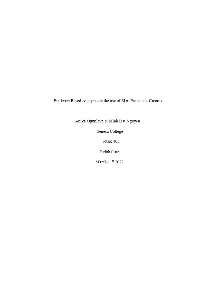 Evidence Based Practice Paper | PDF | Skin Care | Health Care