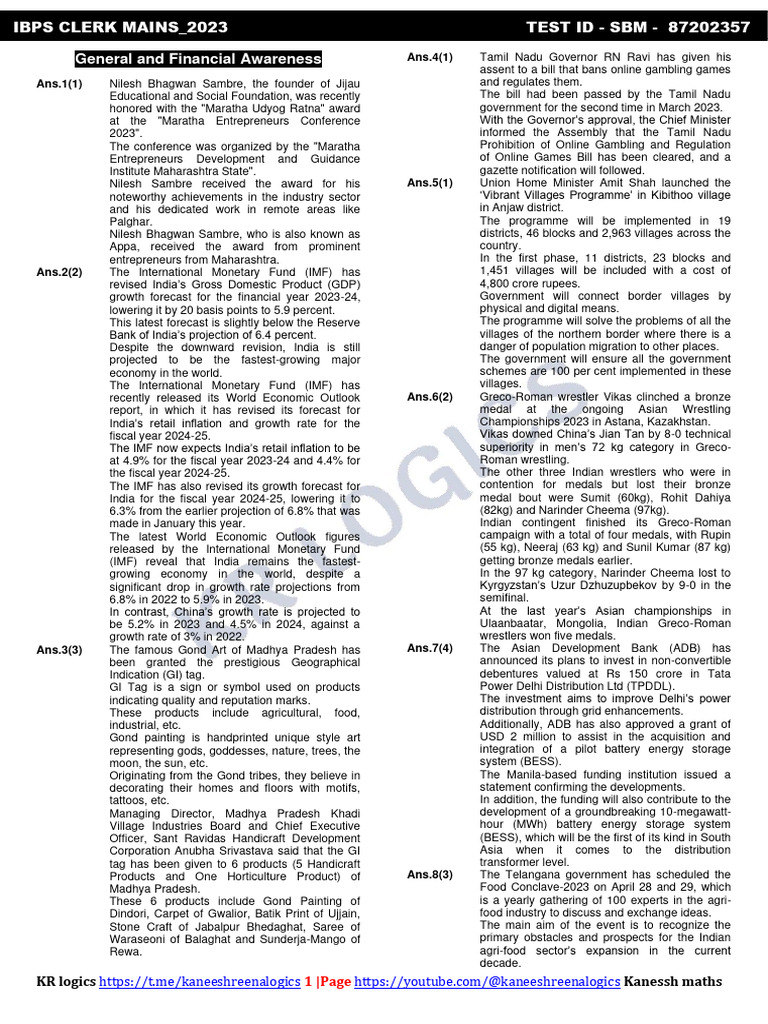 IBPS CLERK MAINS 03 (Eng Sol) | PDF