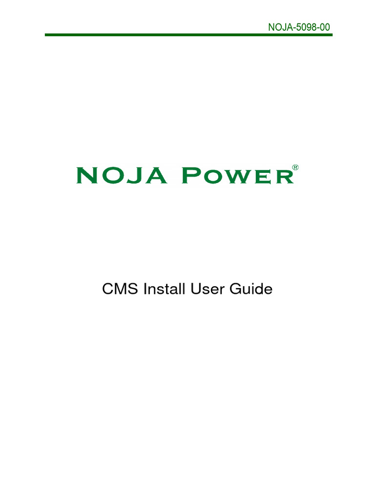 NOJA-5098-00 CMS Install User Guide | PDF