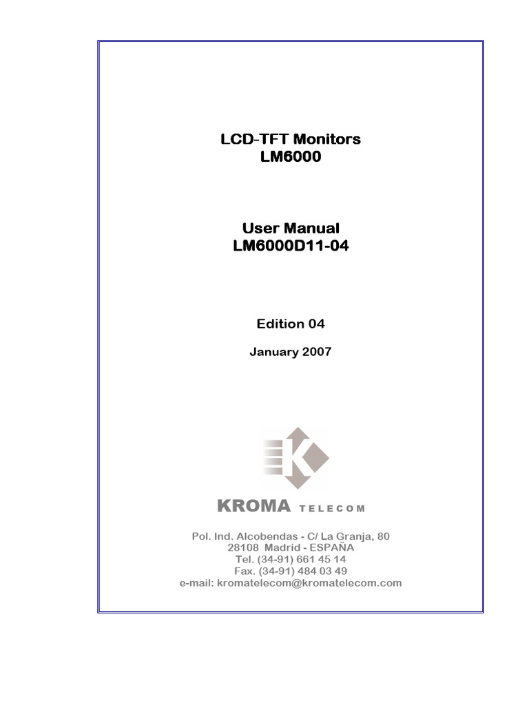 LM6000 Series User Manual | PDF | Video | Menu (Computing)
