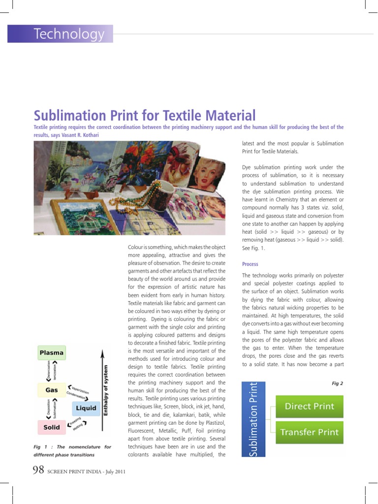 Sublimation Print For Textile Material | PDF | Printer (Computing ...