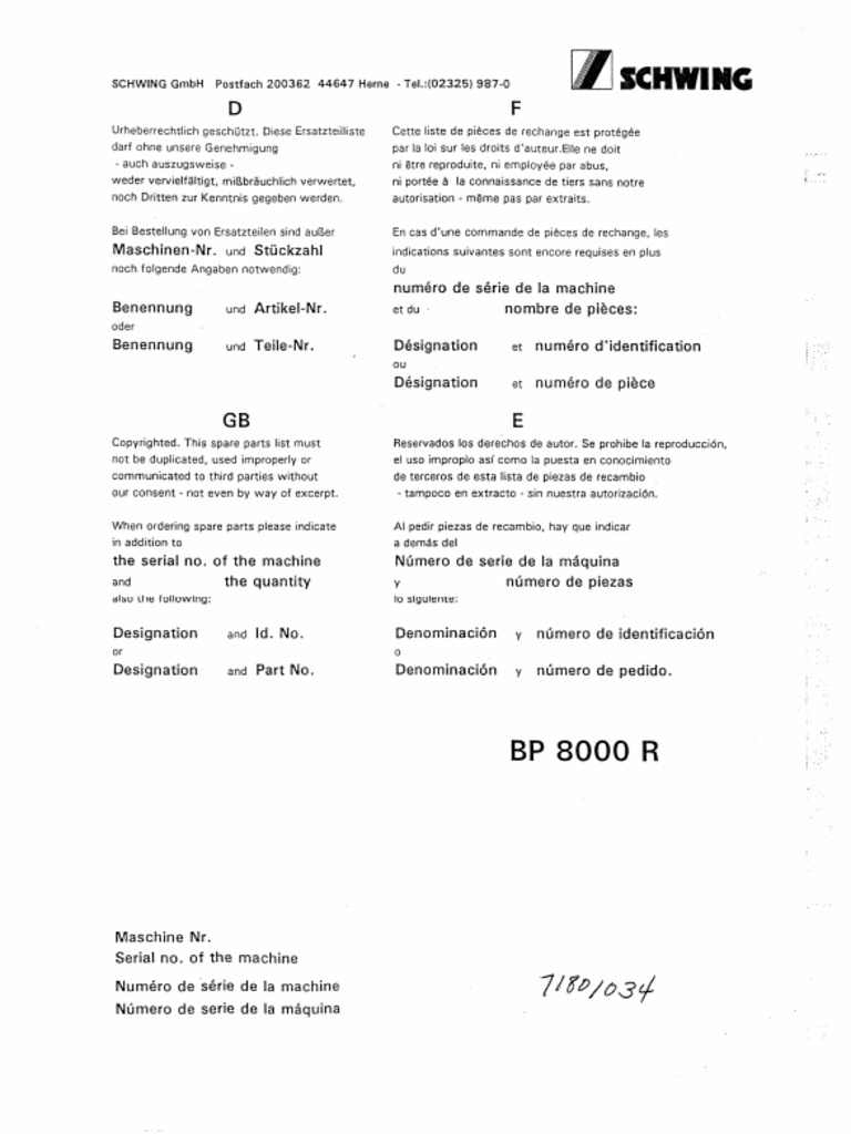 BP 8000-18 HDR SN 71801034 | PDF