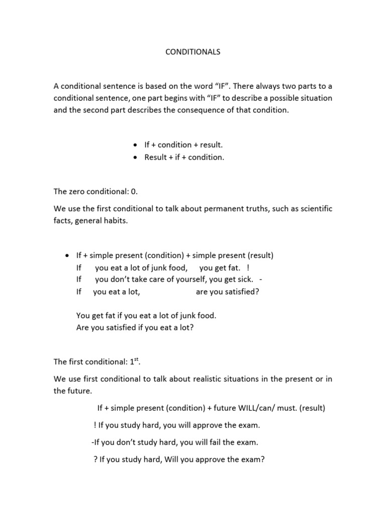 CONDITIONALS | PDF | Perfect (Grammar) | Linguistic Typology