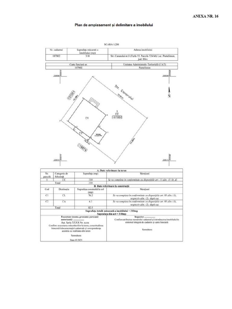 Anexa 16 Plan de Amplasament Si Delimitare Modificat 1 | PDF