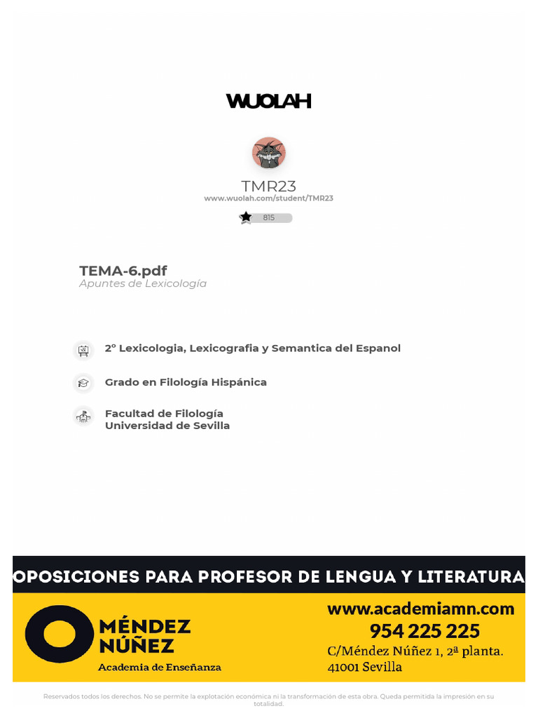 Tema 7 | PDF | Palabra | latín