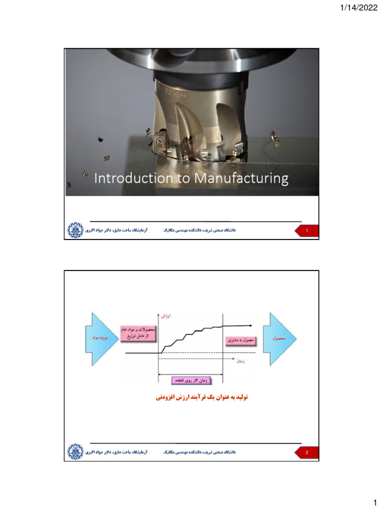 Machining Lec 1 Intro To Manufacturing | PDF Machining Lec 1 Intro To Manufacturing | PDF
