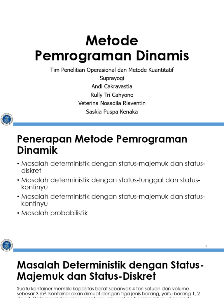 Minggu 2 - Dynamic Programming | PDF Minggu 2 - Dynamic Programming | PDF