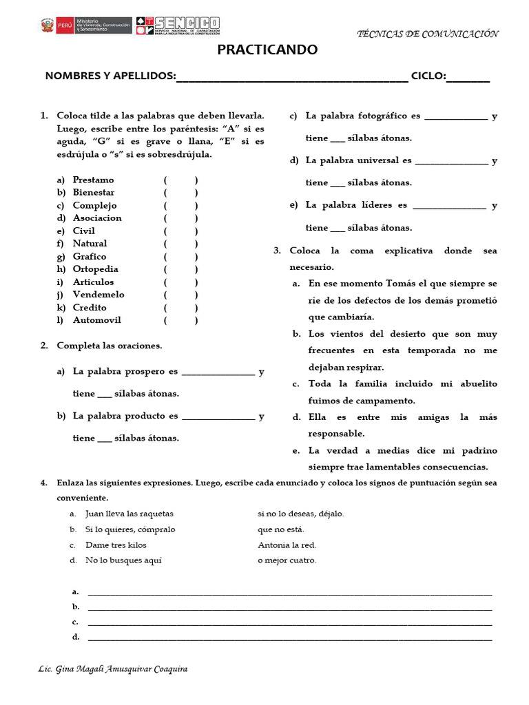 Practica de Ortografia | PDF