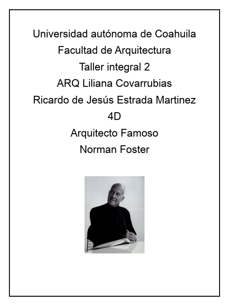 Norman Foster: Icono de la Arquitectura High-Tech | PDF | Diseño