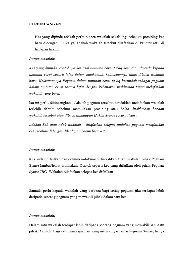 Kuliah 4 (Isu-Isu Berkaitan Wakalah) | PDF