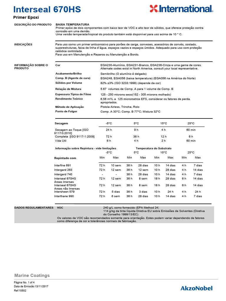 Interseal 670hs | PDF | Química | Ciências Físicas