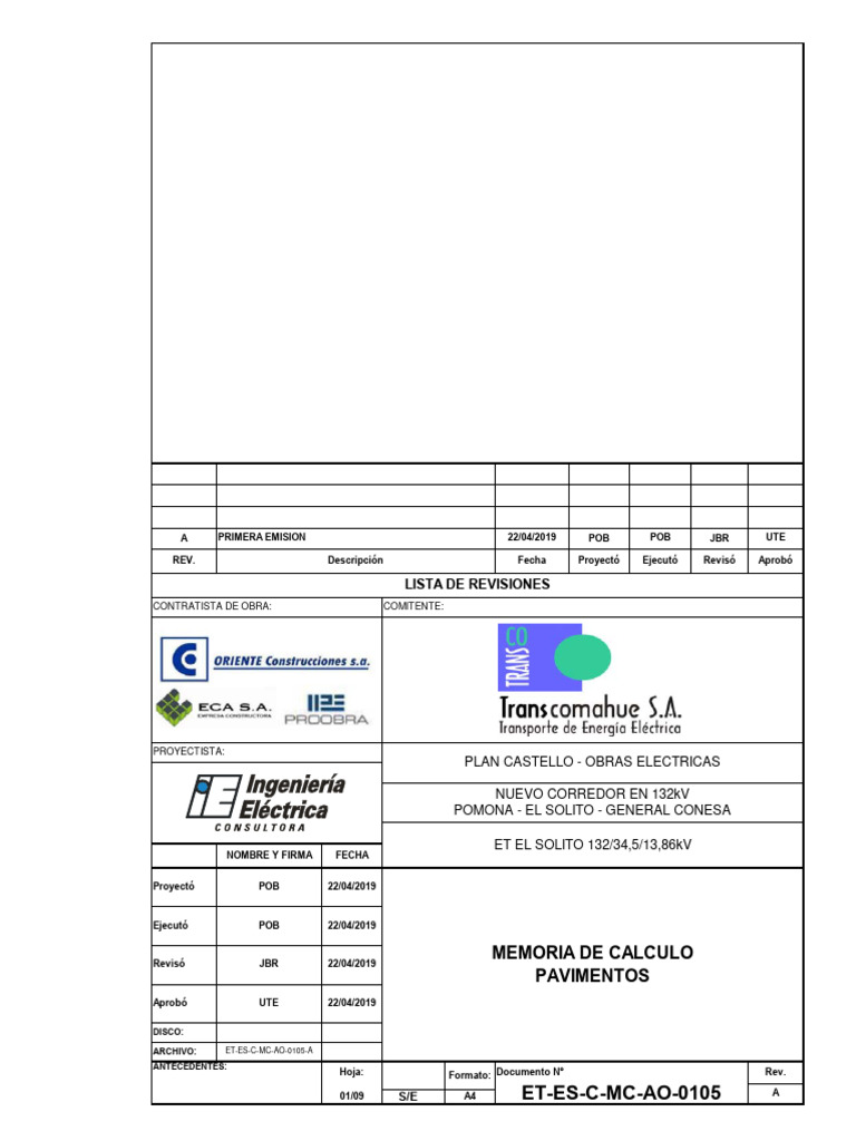 ET-ES-C-MC-AO-0105-A Memoria de Cálculo. Pavimentos de Hormigón | PDF ET-ES-C-MC-AO-0105-A Memoria de Cálculo. Pavimentos de Hormigón | PDF