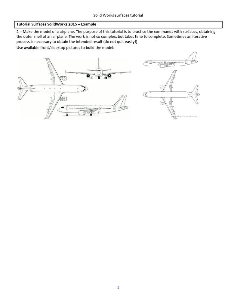 Airplane Modeling with SolidWorks Surfaces | PDF